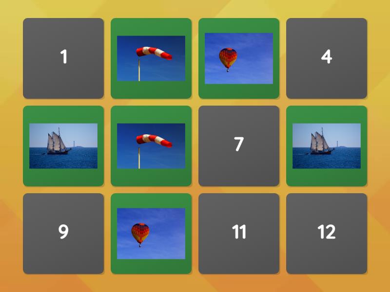 Objects that need wind to move or to operate - Matching pairs