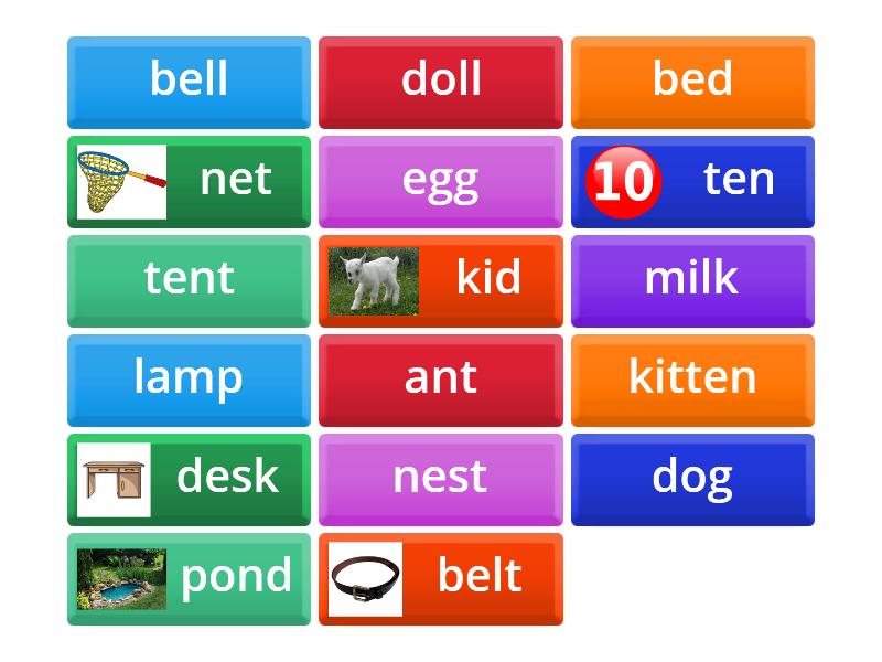 Rainbow 2 Letters words - Flip tiles