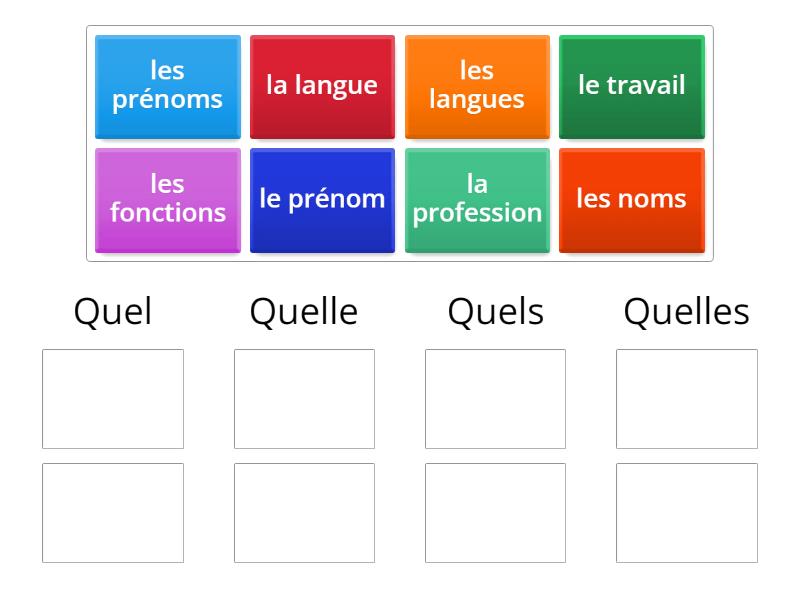 Quel, quels, quelle ou quelles ? (OF 1) - Group sort