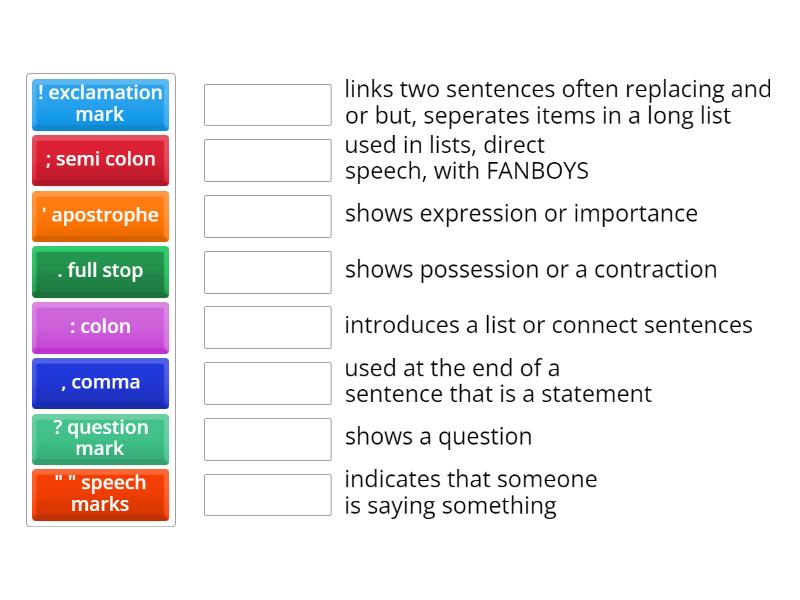 Punctuation - Match up