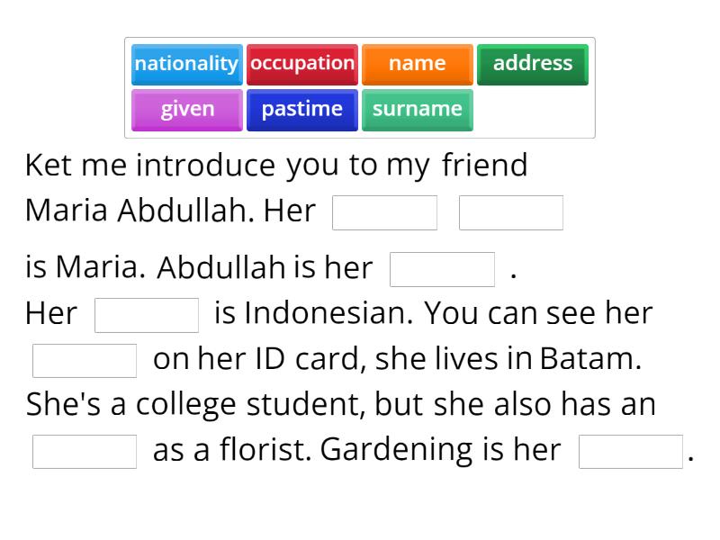 CVS 2 U1 vocabulary exercise - Complete the sentence