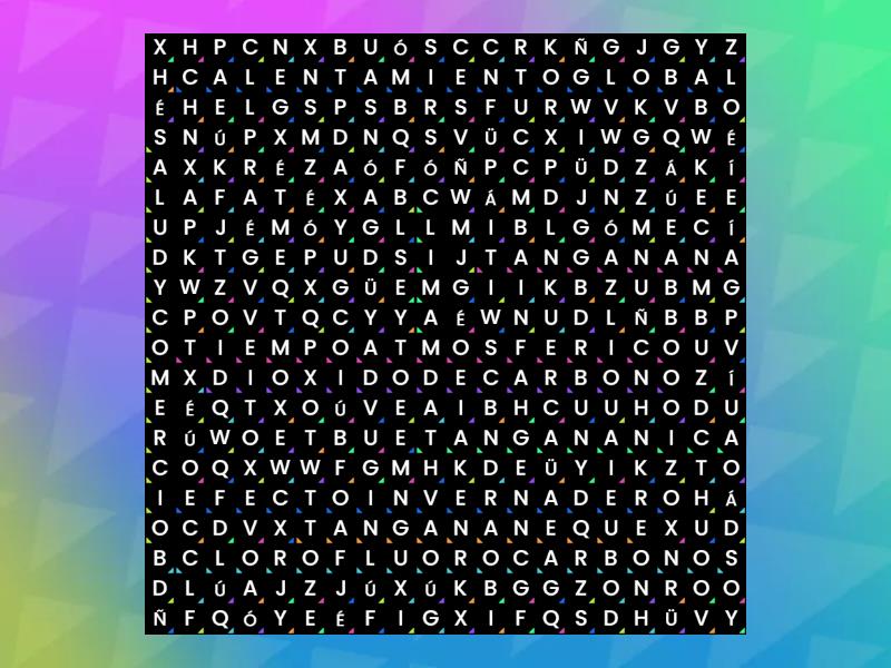 Sopa de cambio climático - Sopa de letras