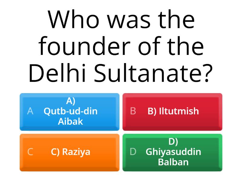 plenary of early turkish rulers of India GRD7 - Quiz