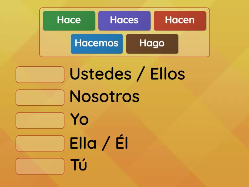 Verbo hacer en presente - Une las parejas