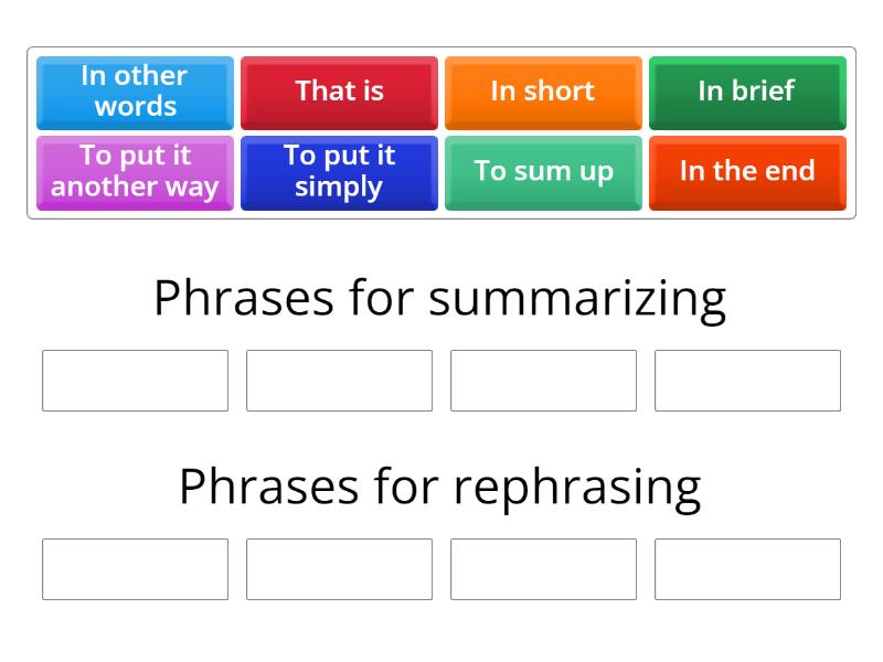 Summarizing and rephrasing - Group sort