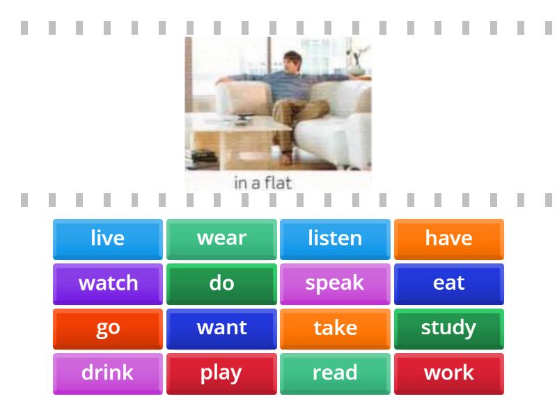 Verb Phrases - Unit 3A - English File (Elementary) - Find the match
