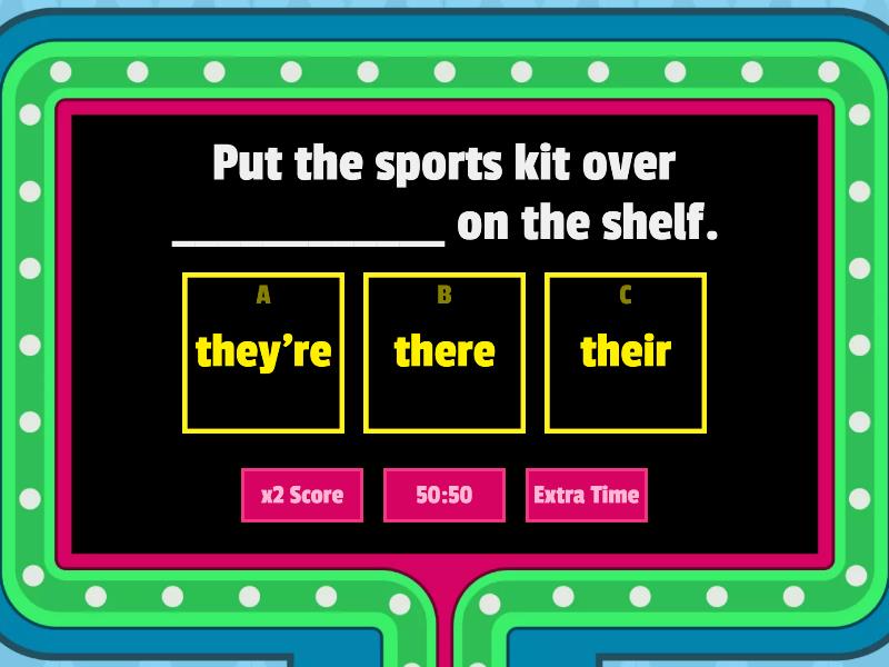Homophones: They're, Their & There - Concurso de preguntas