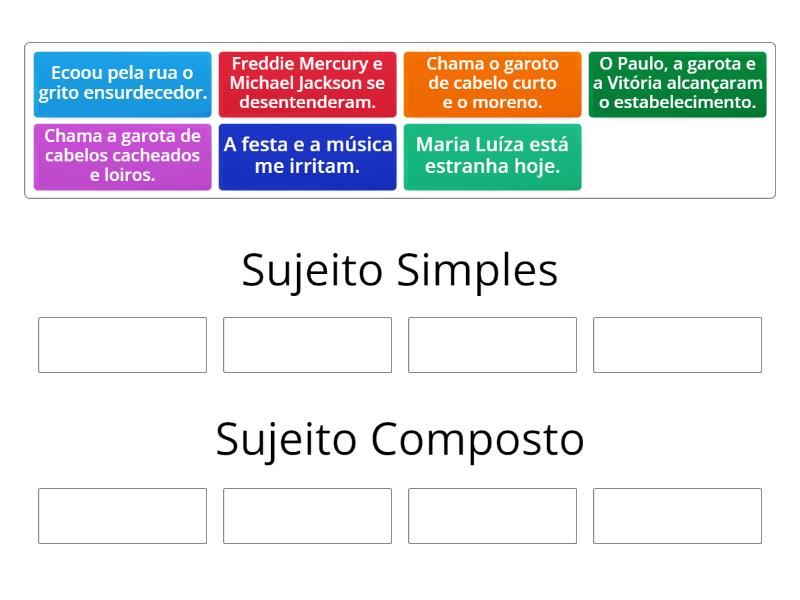SUJEITO SIMPLES OU COMPOSTO, Yasmin 91 - Group sort
