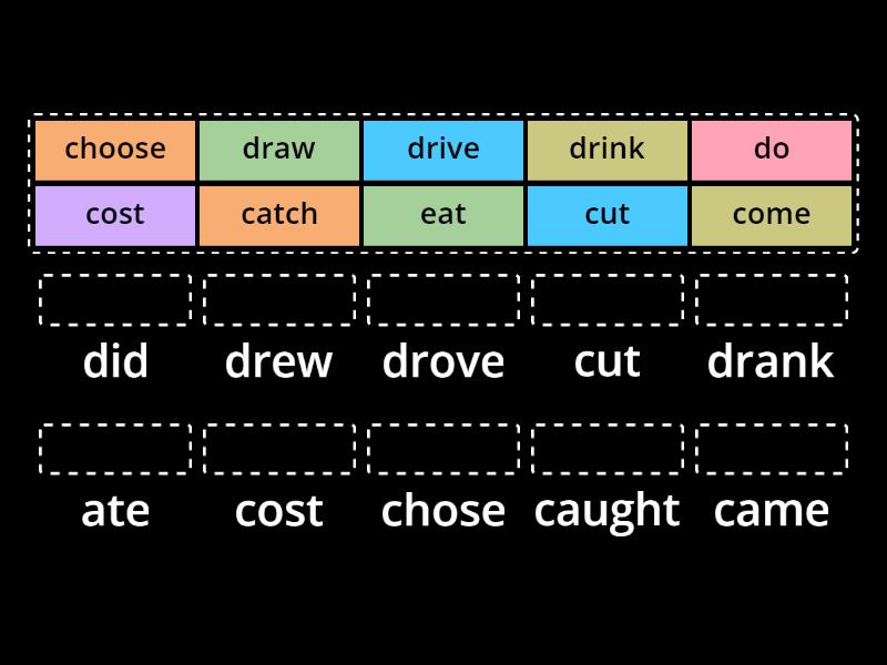 Irregular verbs (catch - eat) 2 - Match up