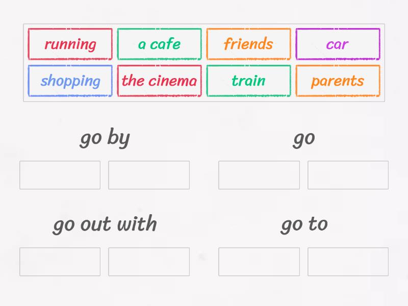 Collocations with GO - Group sort