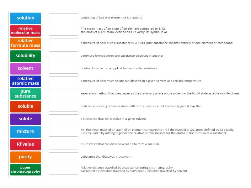 C2.1 Purity and Separating Mixtures - Match up