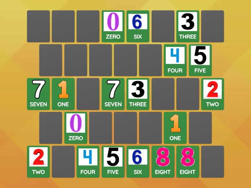NUMBERS 1 TO 18 ACTIVITY S2 - Matching pairs