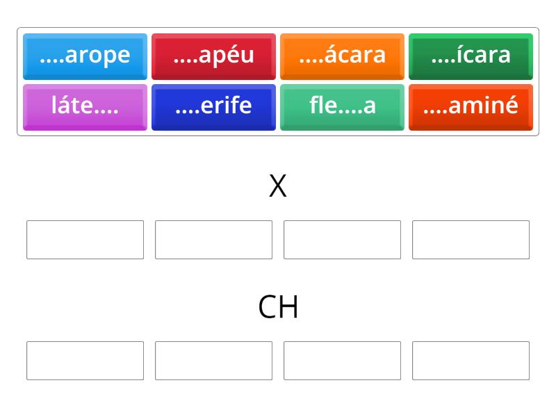 Palavras com X e CH - Group sort