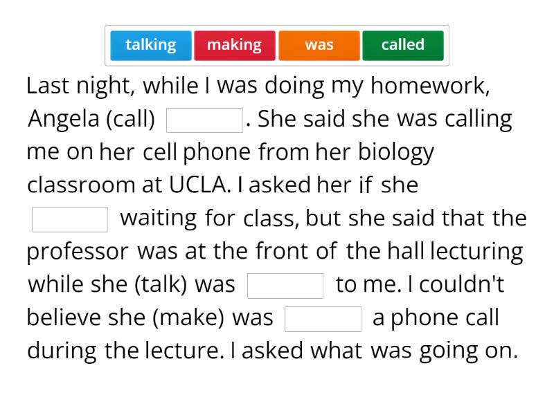 simpe past and past continuous - Complete the sentence