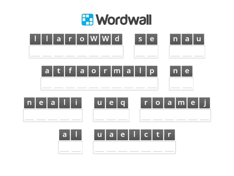 WordWall - Anagram