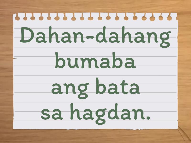 Balik Aral Filipino 6: Piliin ang mga pandiwa sa pangungusap. - Flash cards