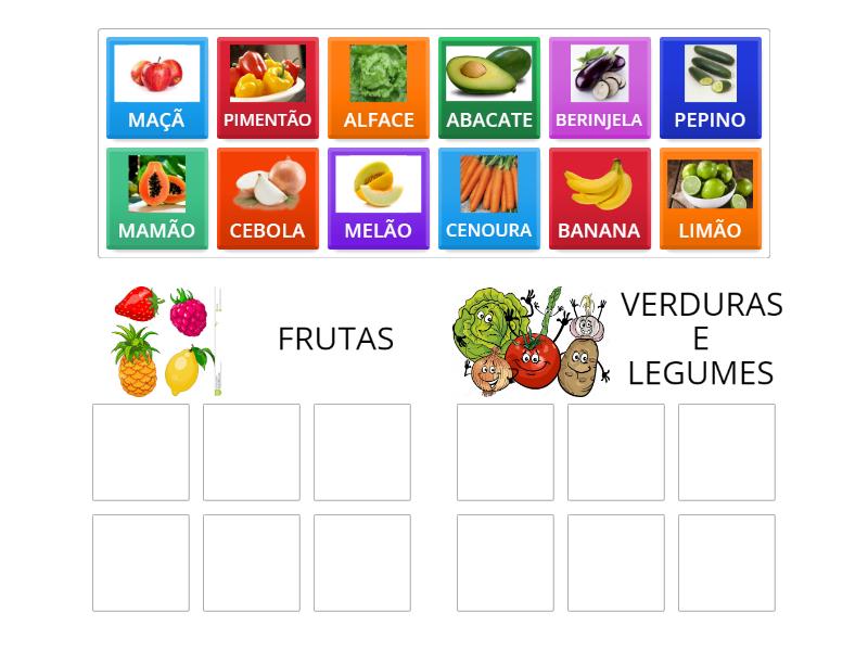FRUTAS, VERDURAS E LEGUMES - Group sort