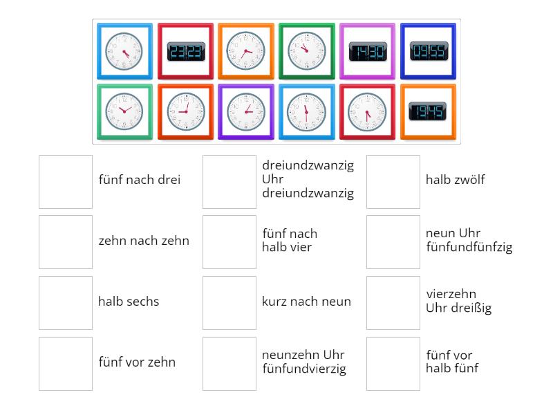 Uhrzeiten A1.2 - Match up