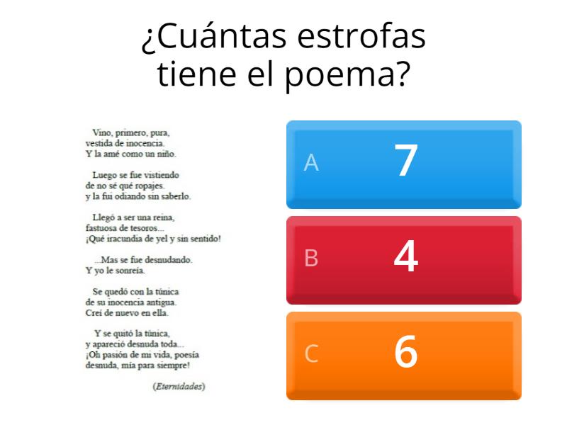 Elementos del poema - Quiz