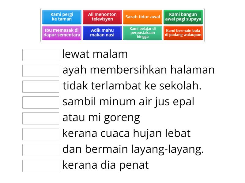 Padanan Kata Hubung - Match up
