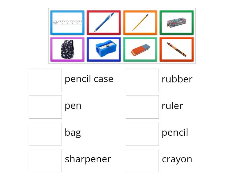 Tiger 1 - Unit 1 (school supplies) MATCHING - Une las parejas