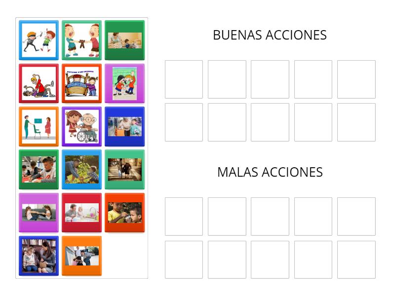 BUENAS Y MALAS ACCIONES - Group sort