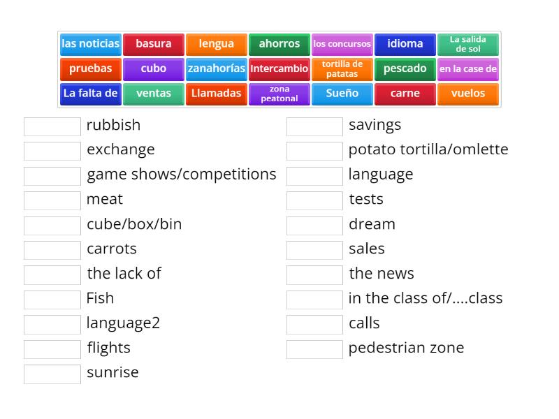 2024 HIGHER- L&R Mock Revision 2023 Edexcel Papers NOUNS - Match up
