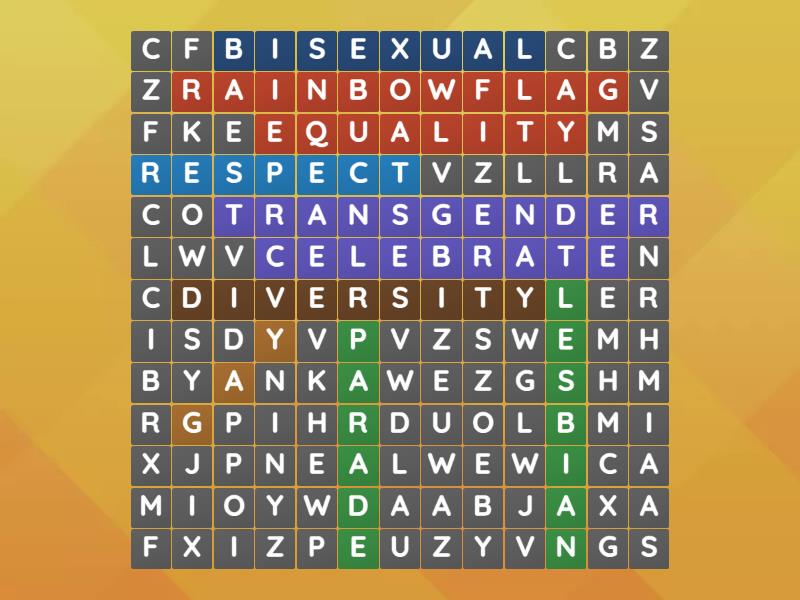 Pride - Wordsearch