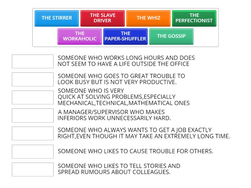 EVERY OFFICE HAS ONE... UNIT 6 - Match up