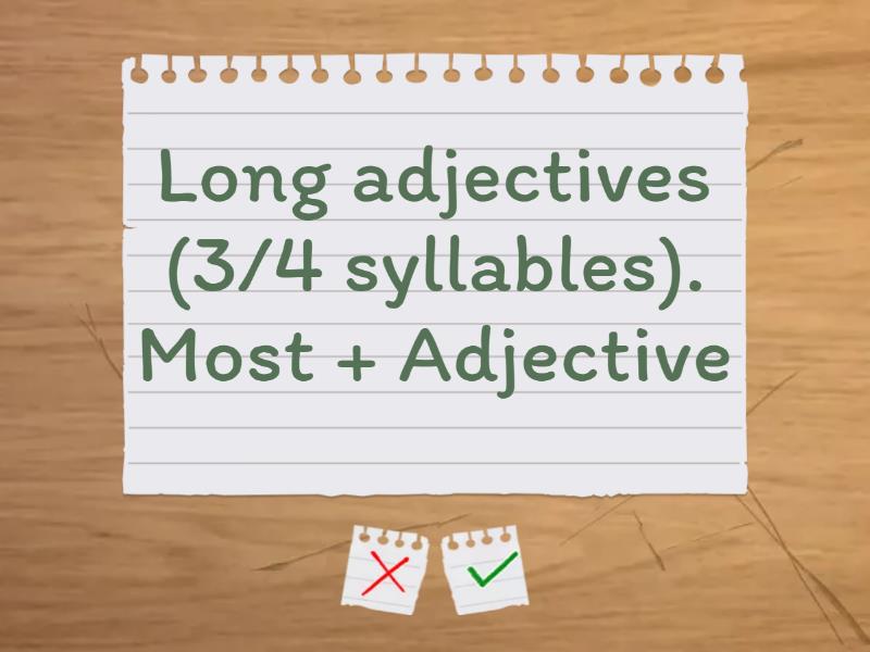 Superlative adjectives rules - Flash cards