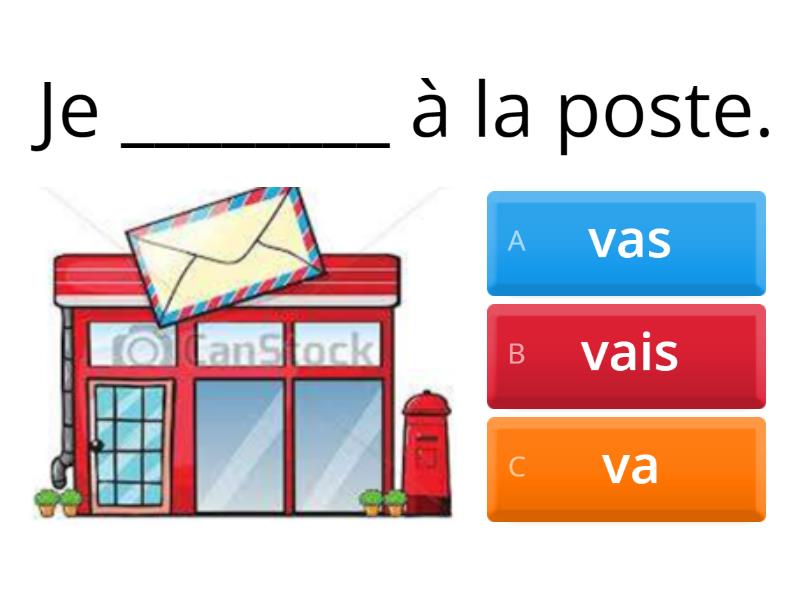 Le verbe aller + au, à la, à l '+chez les lieux dans la ville - Test