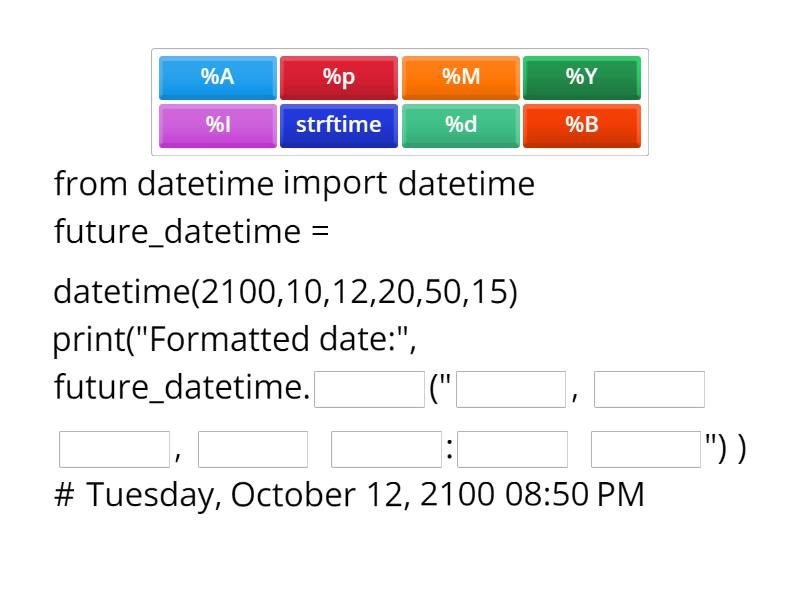 Classe datetime em python (1) - Complete the sentence