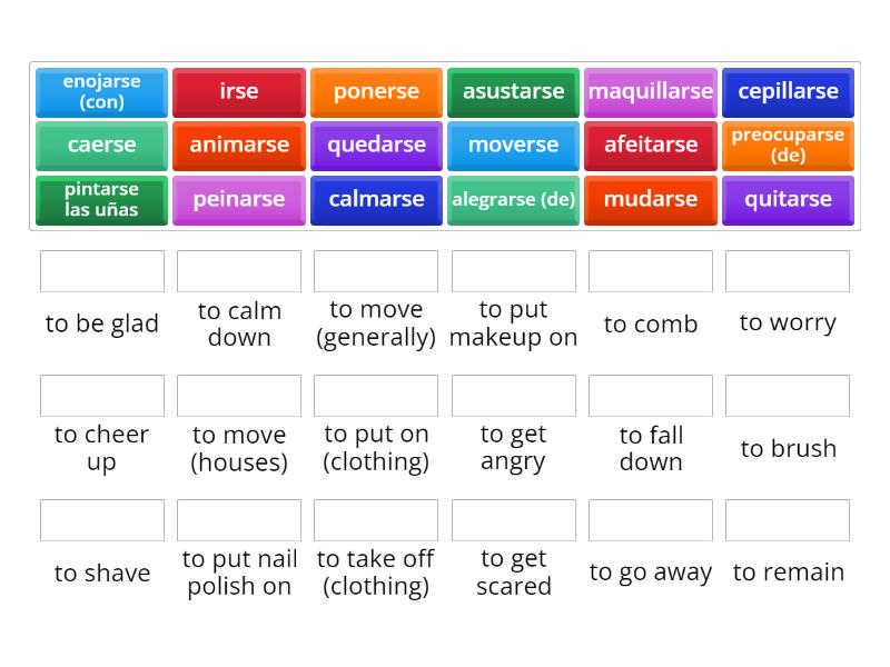 Reflexive verbs 2nd set - Match up