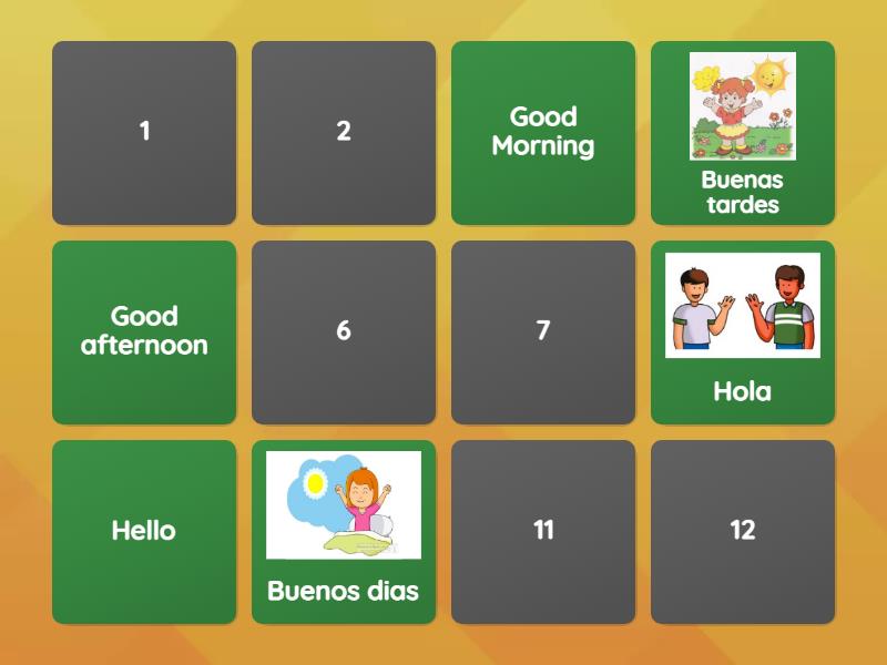 Greetings - Matching pairs