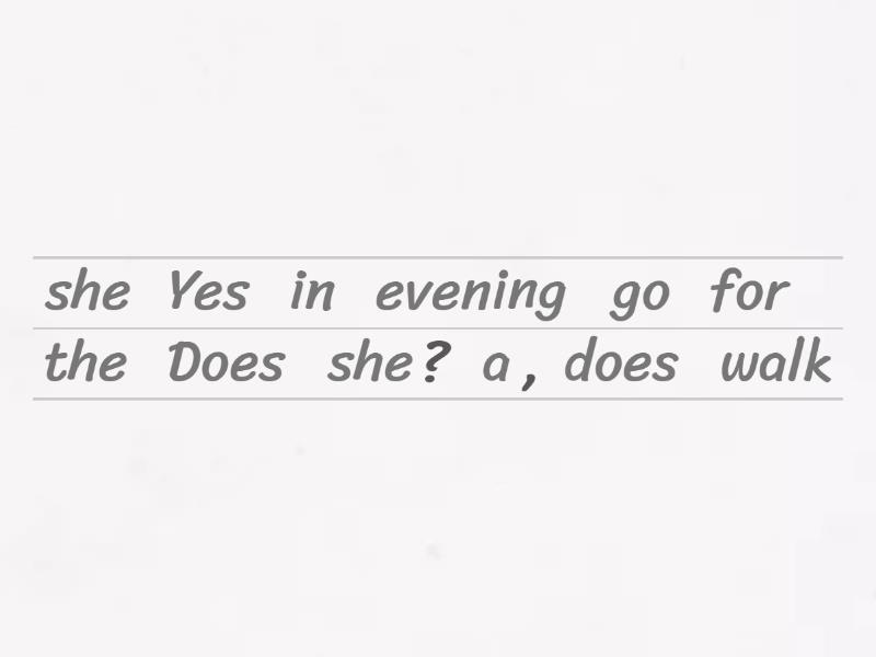 Pr Simple questions Do/Does - Unjumble