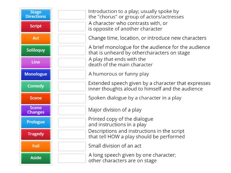 Drama Terms - Match up