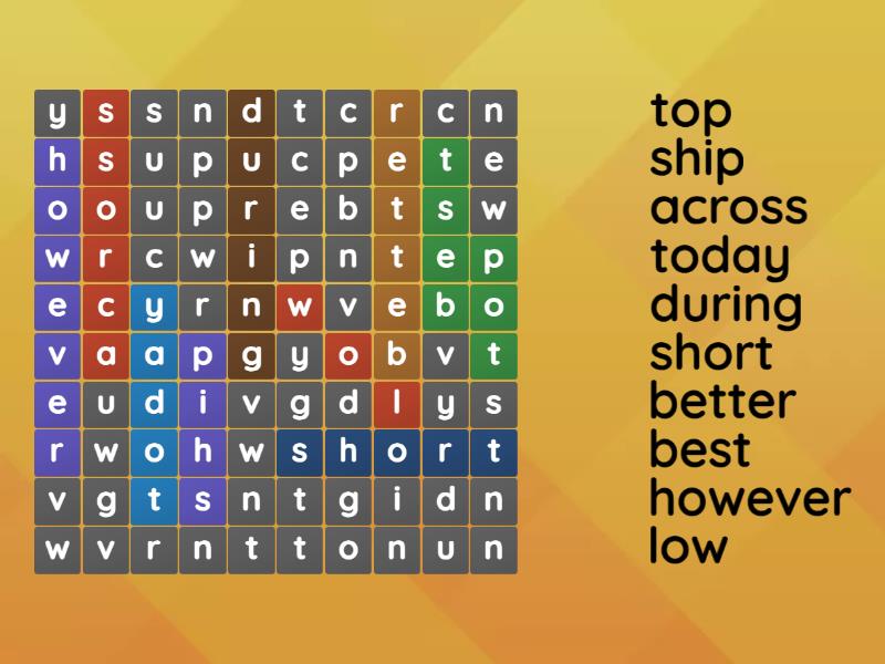 Fry Words Level 4 (21-40) - Wordsearch