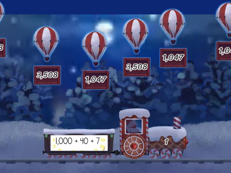 Place Value: Thousands-Expanded Form - Balloon pop