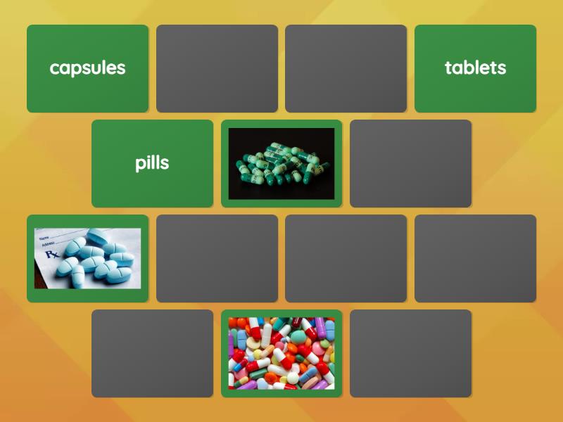 types of medications - Matching pairs