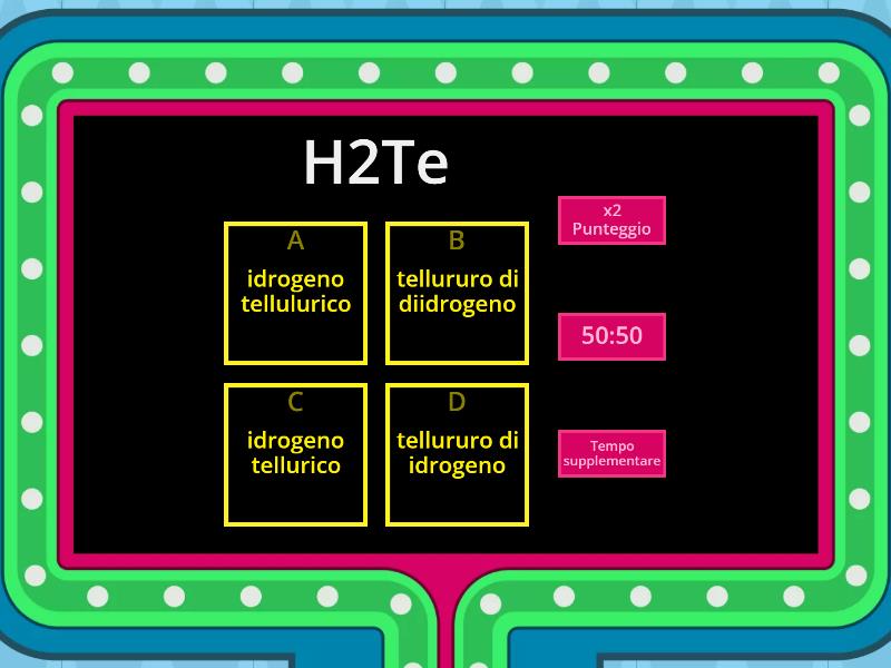 gli idruri covalenti nomenclatura - Gameshow quiz