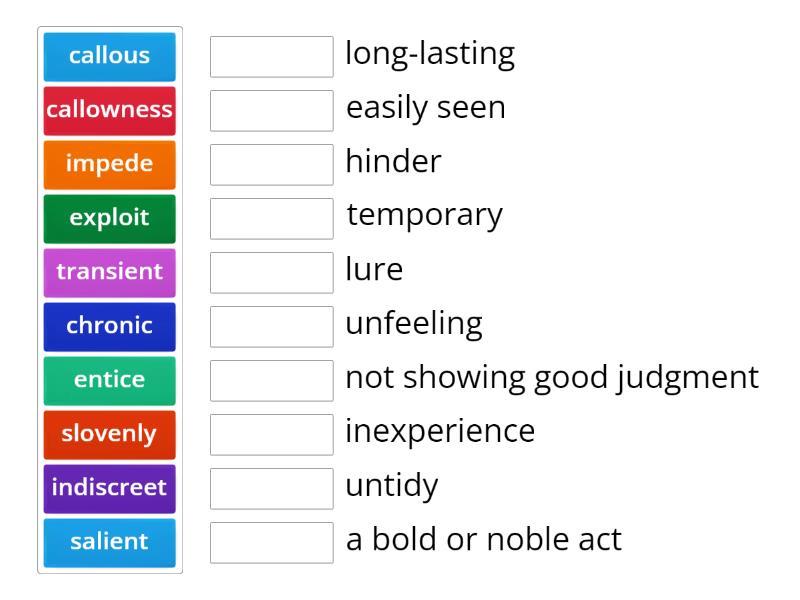 Call of the Wild ch. 5 & 6 vocabulary - Match up