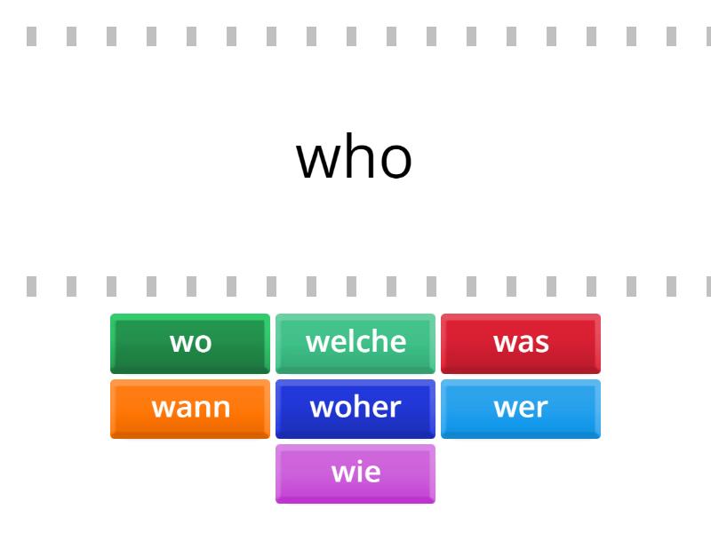 Fragewörter - Question words - Find the match