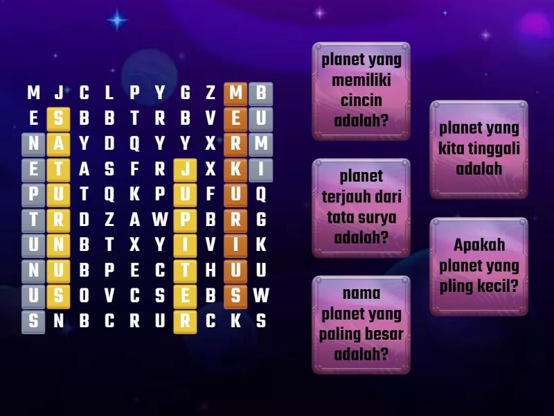 mengenal planet - Wordsearch