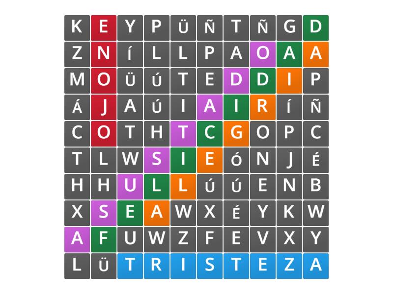 SOPA DE LETRAS DE EMOCIONES. Encuentra las siguientes emociones ...