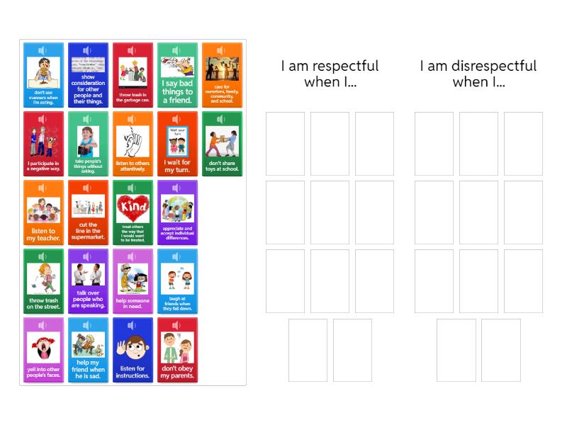 Respect Sorting Game - Ordenar por grupo
