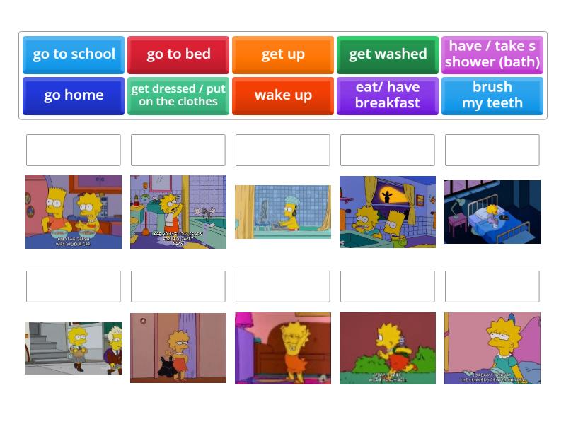 Daily routine with Simpsons - Match up