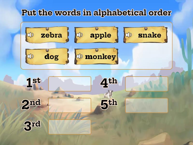 Words in Alphabetical Order - Rank order