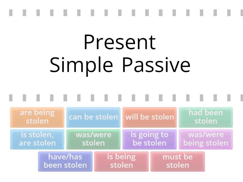 passive voice forms - Find the match