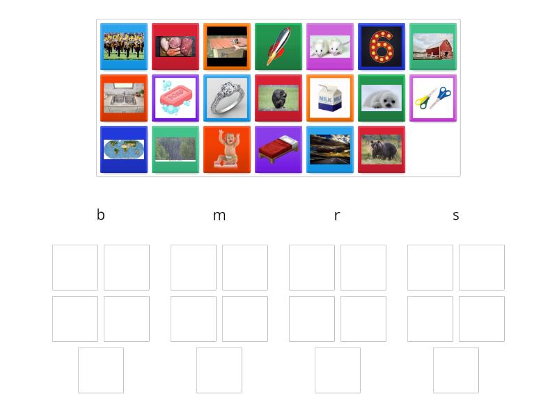 Beginning Consonant b,m,r,s - Group sort
