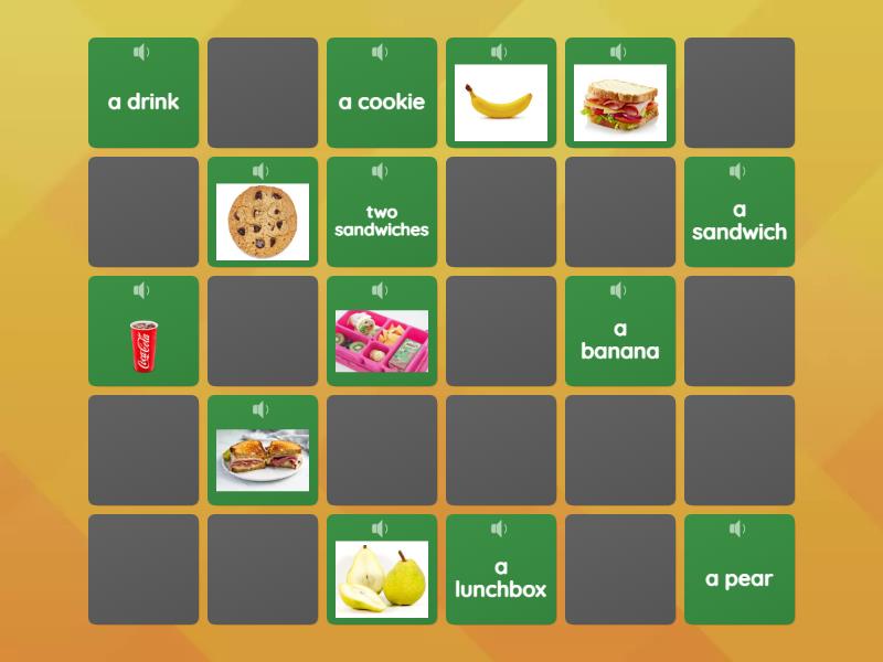 G1 Unit 6: Lunch time - Matching pairs